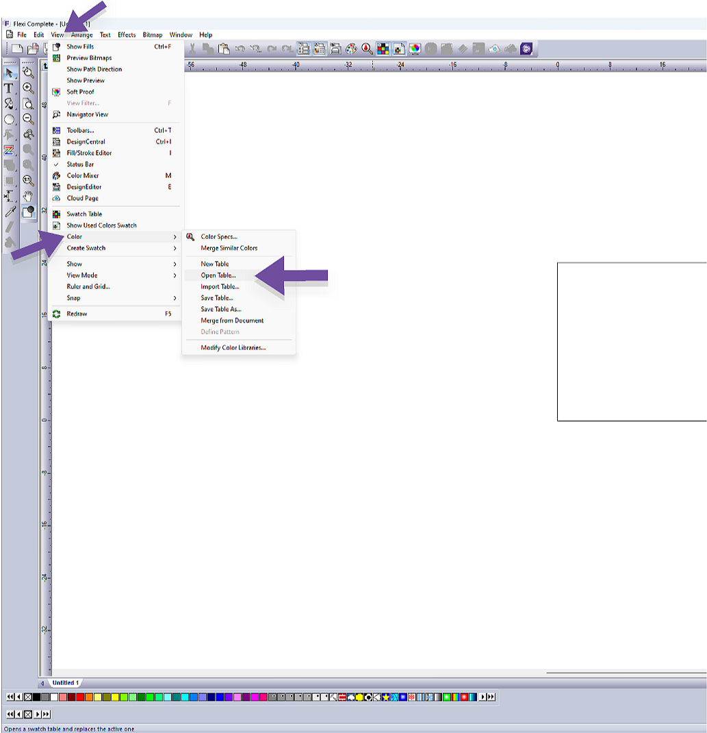 Printing a color swatch – SA International