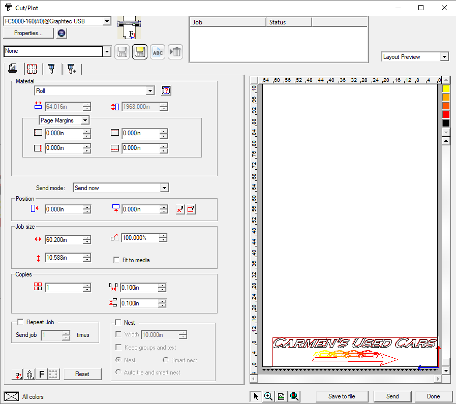 Cut/Plot Dialog - General Settings and Overview – SA International