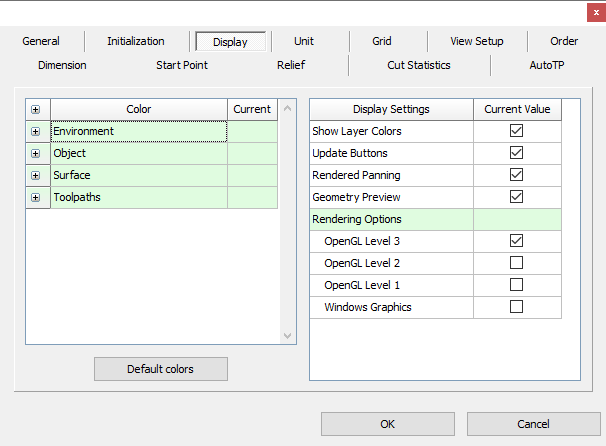 EnRoute Preferences - Display Tab – SA International