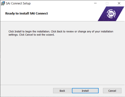 Installing SAi Connect – SA International